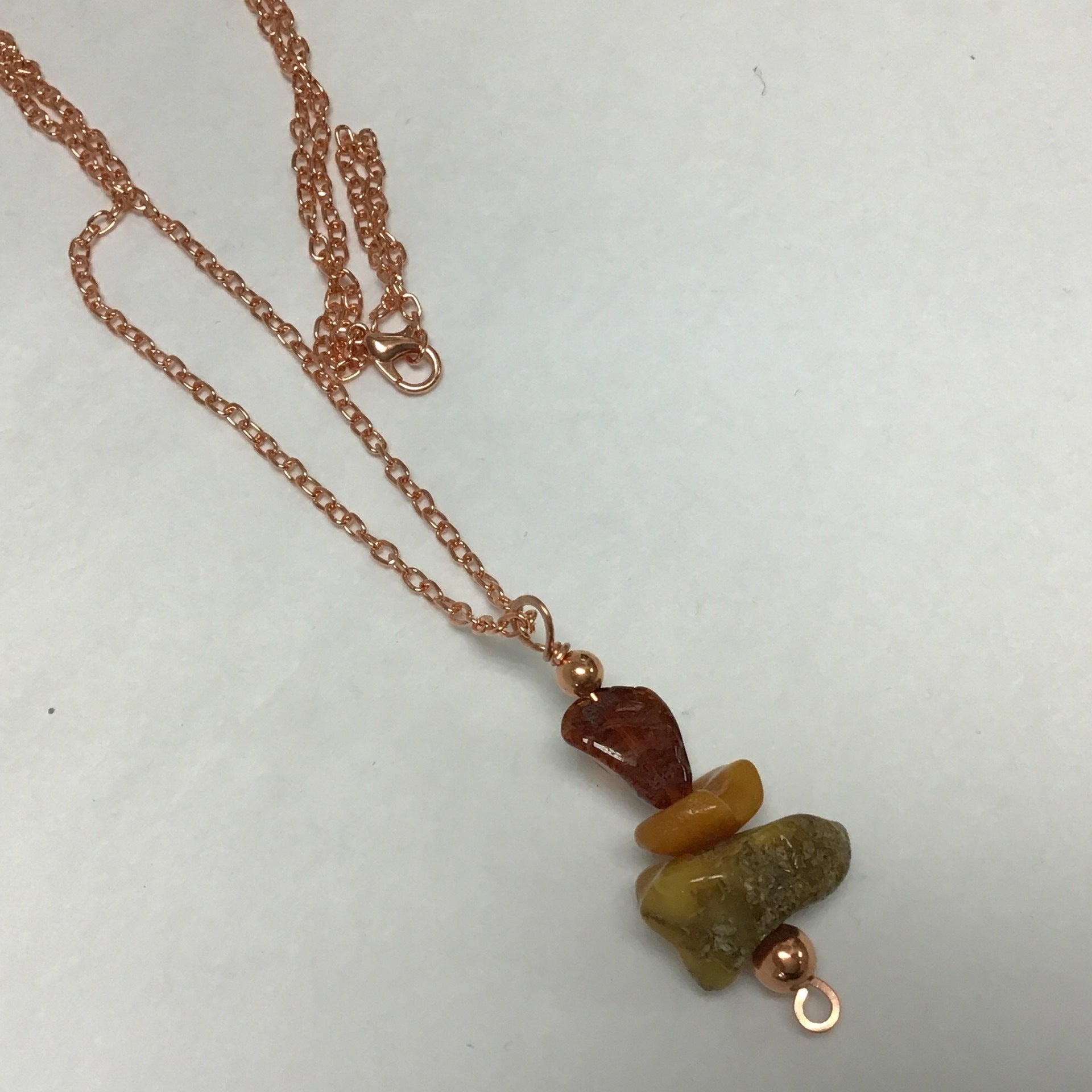 Copper and Amber Necklace RM | Maine Jewelry & Art